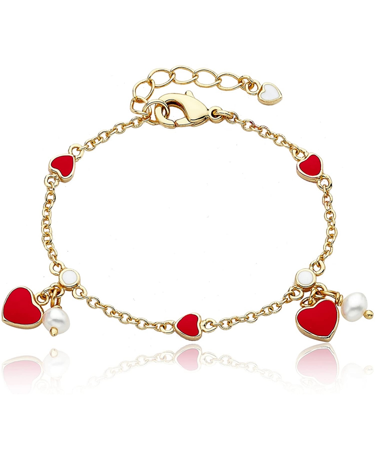 Click here for GiGiGirl 14k Yellow Gold Plated with Red Enamel He... prices