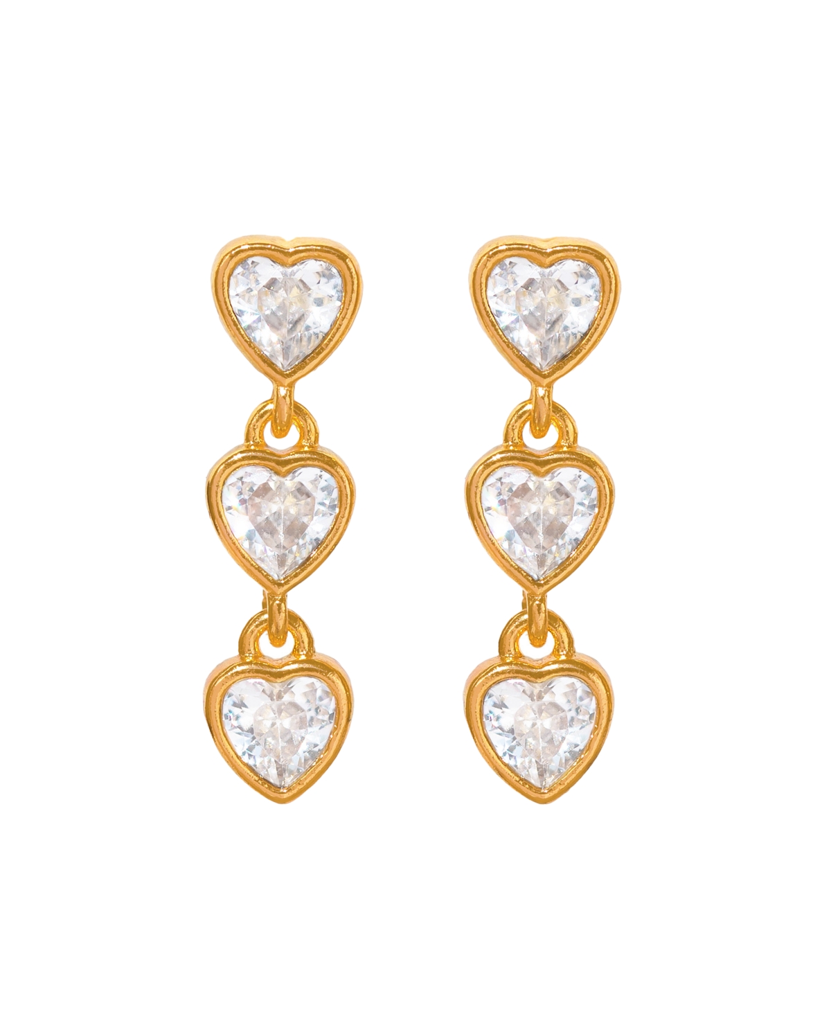 Click here for Girls Crew Crystal Falling Hearts Dangle Earrings... prices