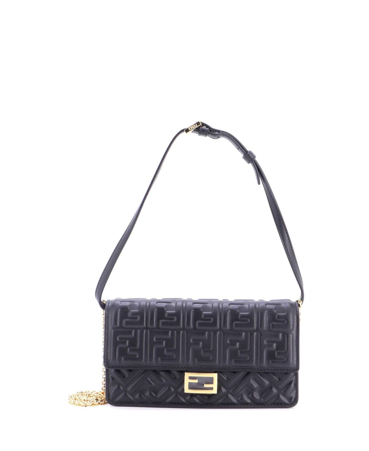 Click here for Pre-Owned Fendi Baguette Wallet on Chain Zucca Emb... prices