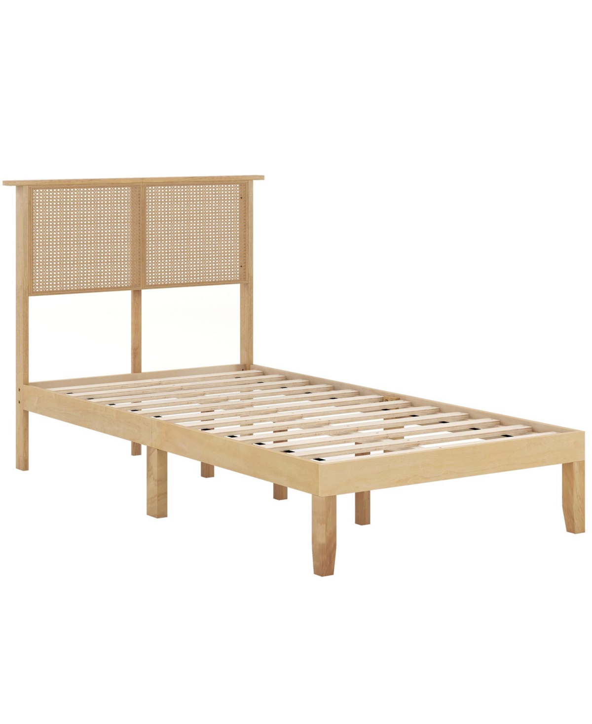 Click here for Slickblue Platform Bed Frame with Rattan Headboard... prices