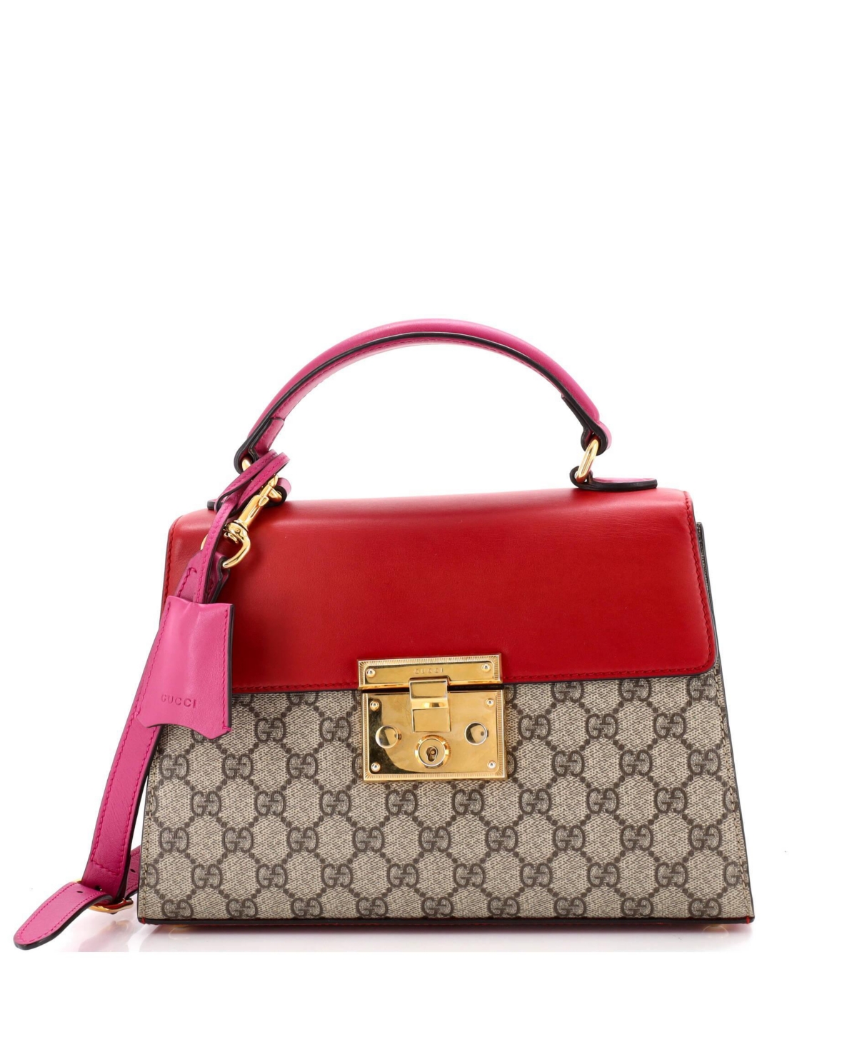 Click here for Pre-Owned Gucci Small Padlock Top Handle Bag Gg Co... prices