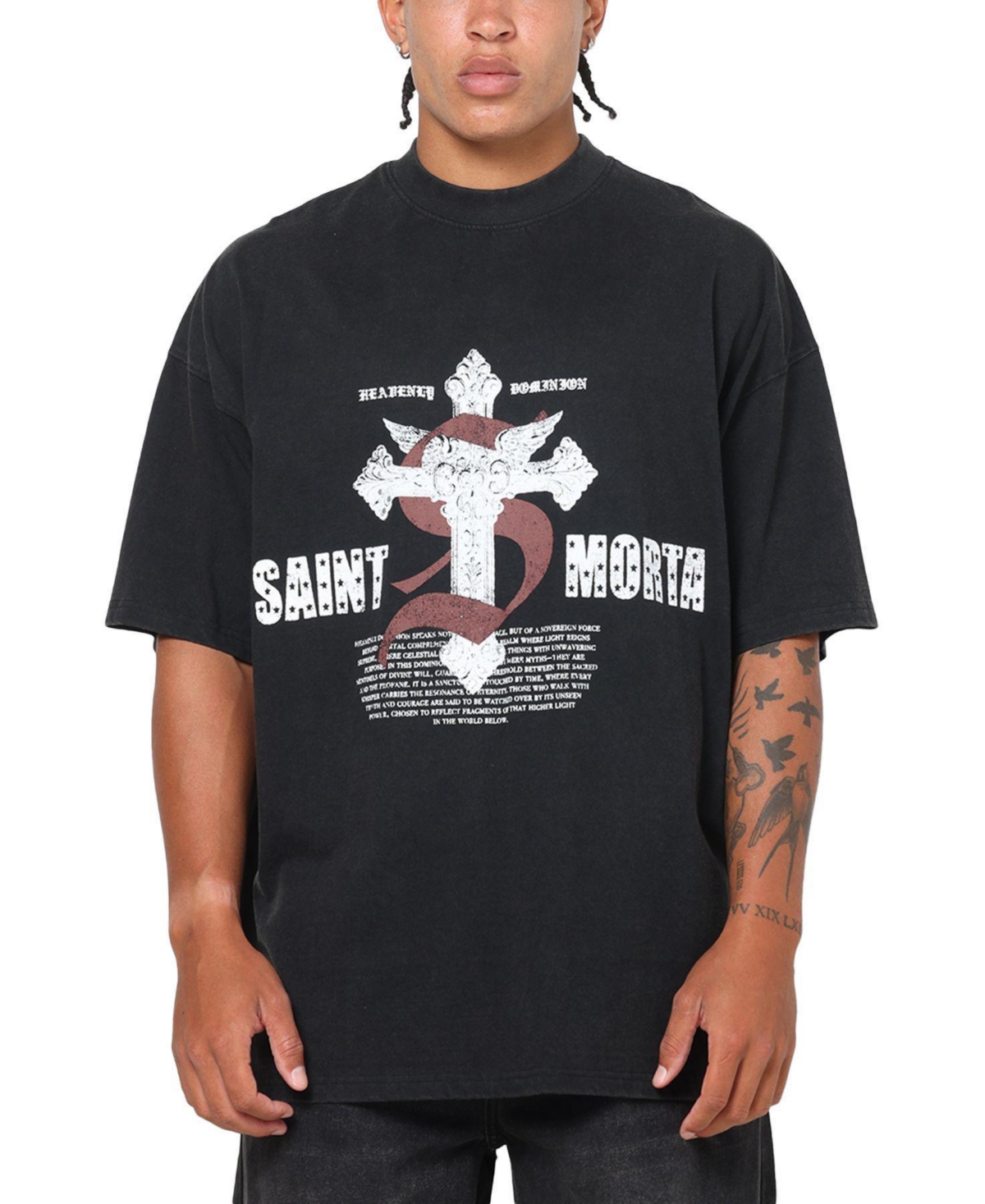 Click here for Saint Morta Mens Heavenly Dominion T-Shirt - Black prices