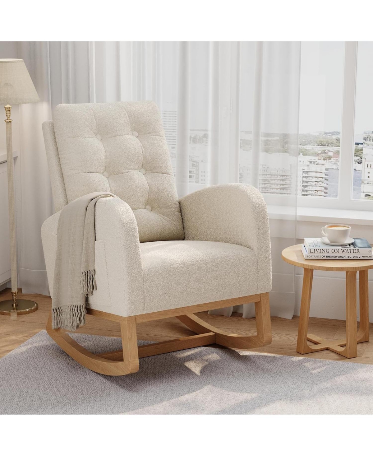 Click here for gaomon Nursery Rocking Chair  Teddy Fleece Upholst... prices