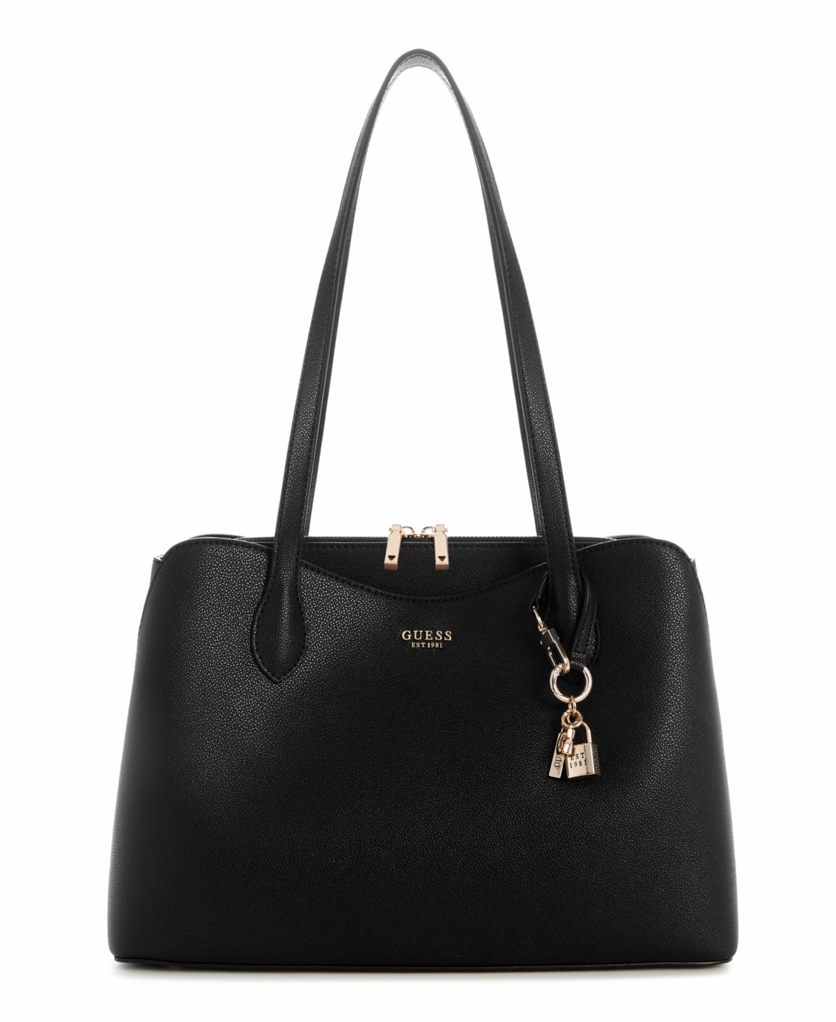 Click here for Guess Bethany Large Satchel Handbag - Black prices