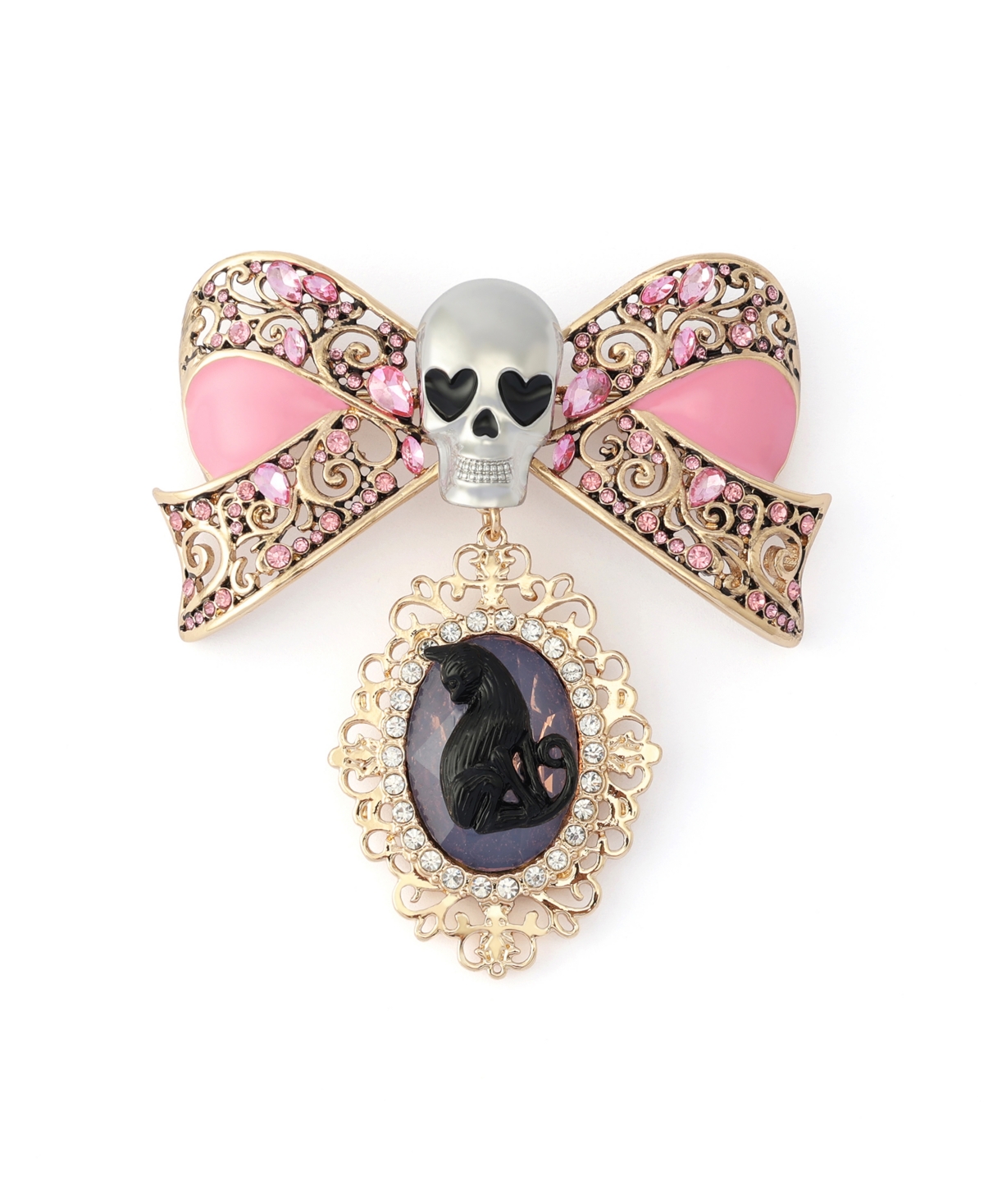 Click here for Betsey Johnson Faux-Stone Pretty Spooky Skull Bow... prices