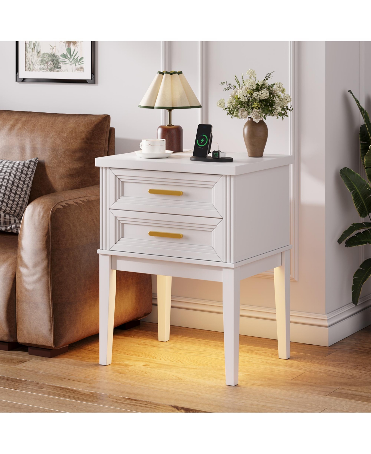 Click here for Vlsrka 25.6 H Nightstand with 2 Drawers and Chargi... prices
