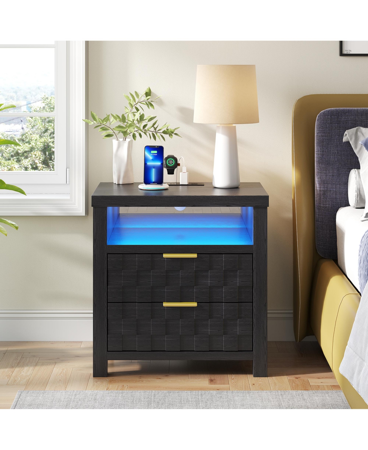 Click here for Vlsrka 25.6 Wide 2-Drawer Nightstand with Charging... prices