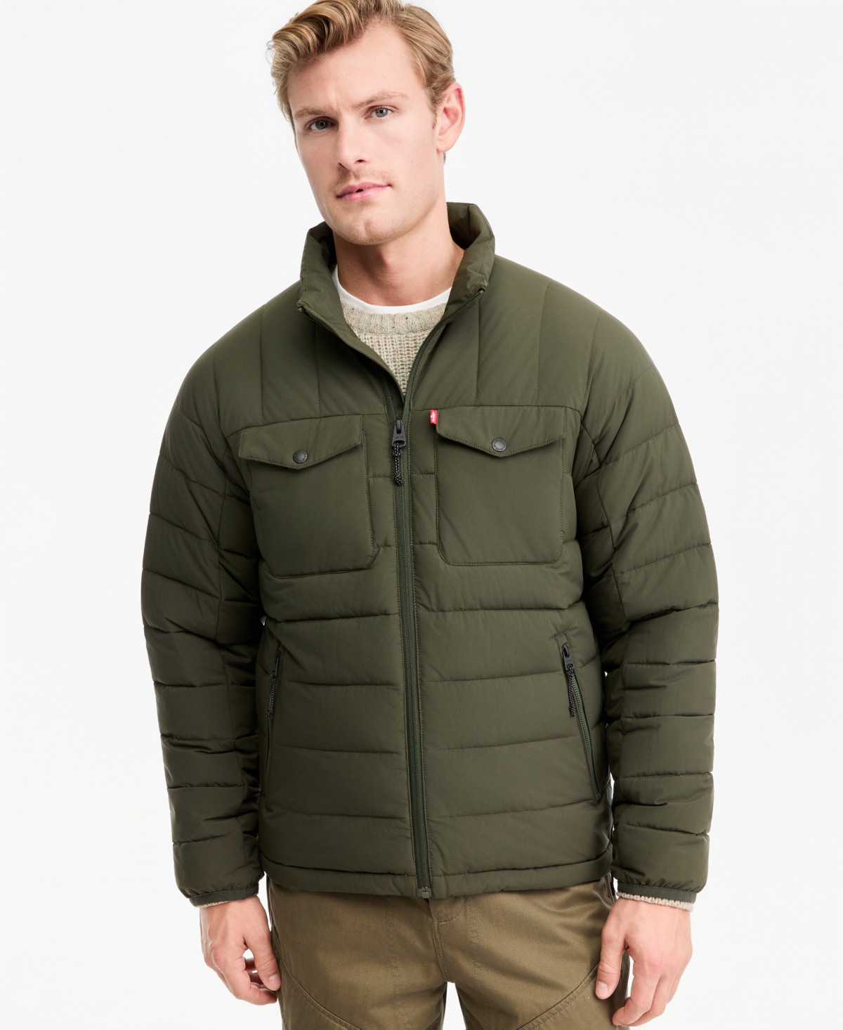 Click here for Levis Mens Stretch Quilted Packable Jacket - Olive prices