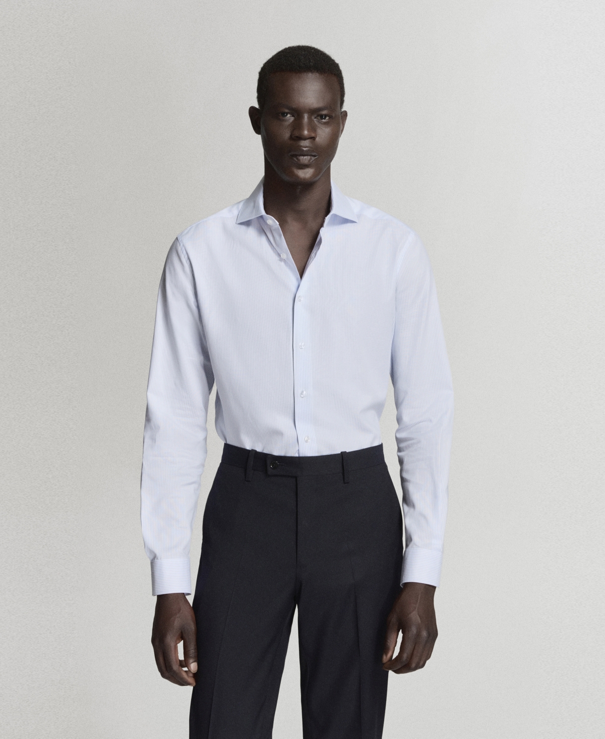 Click here for Mango Mens Cotton Slim Fit Shirt - Sky Blue prices