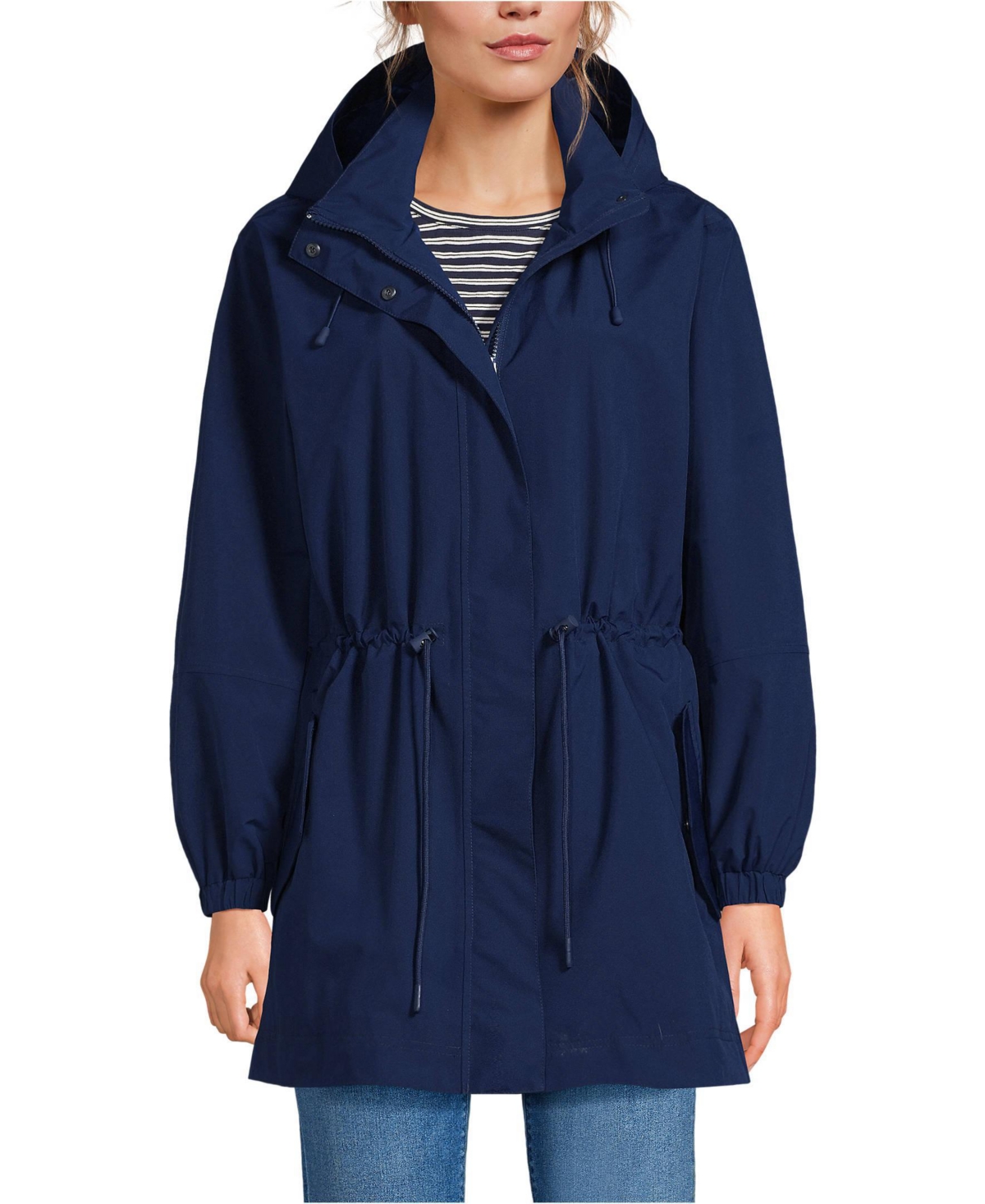 Click here for Lands End Womens Packable Rain Parka - Deep sea na... prices