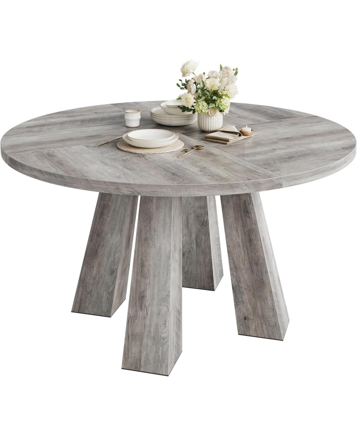 Click here for gaomon 47 Round Dining Table for 4-6  Wood Kitchen... prices