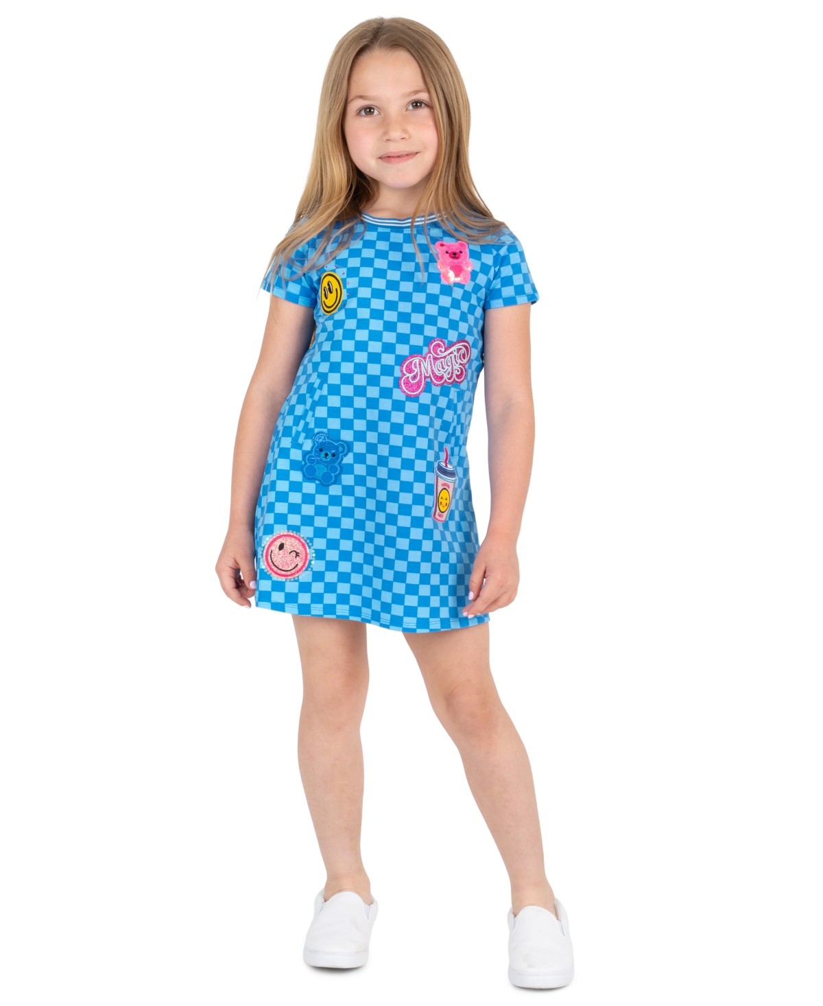 Click here for Rare Editions Girls 2T-6X Checkered Applique Knit... prices
