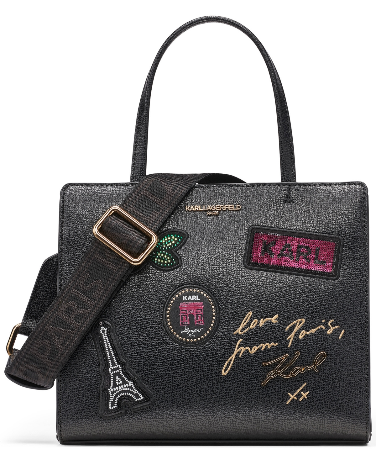 Click here for Karl Lagerfeld Paris Maybelle Logo Print Small Sat... prices