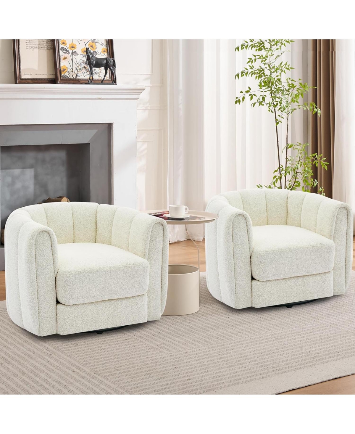 Click here for gaomon 360 Degree Swivel Teddy Barrel Accent Chair... prices