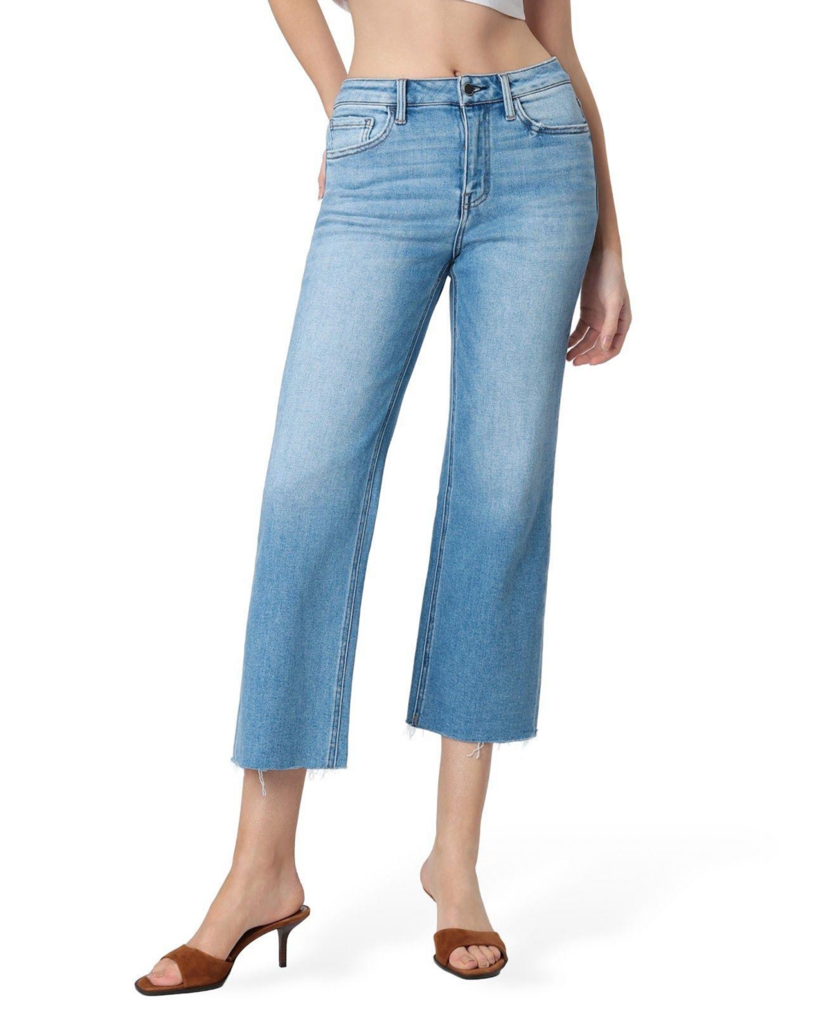 Click here for Flying Monkey Womens High Rise Raw Hem Crop Slim W... prices