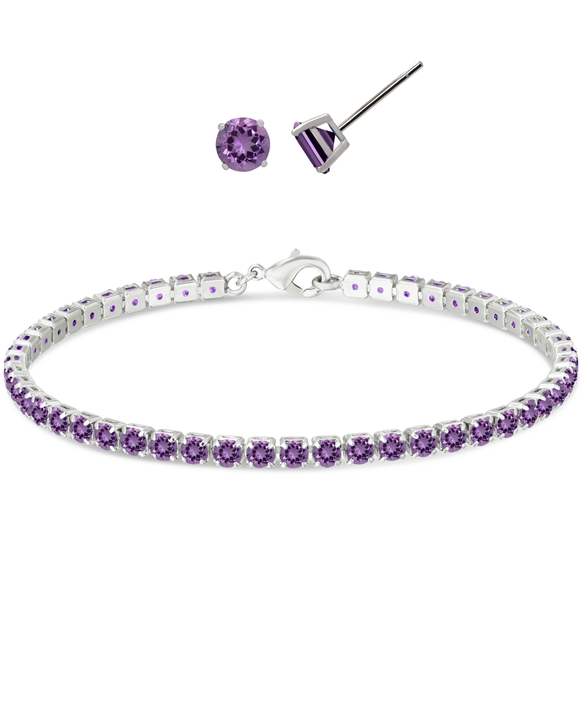 Click here for Macys Simulated Round Laydown Bracelet with Matchi... prices