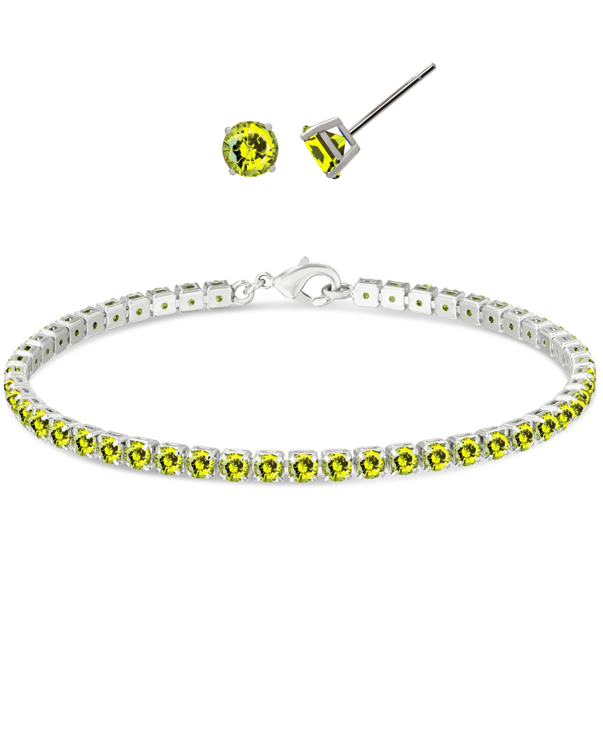 Click here for Macys Simulated Round Laydown Bracelet with Matchi... prices