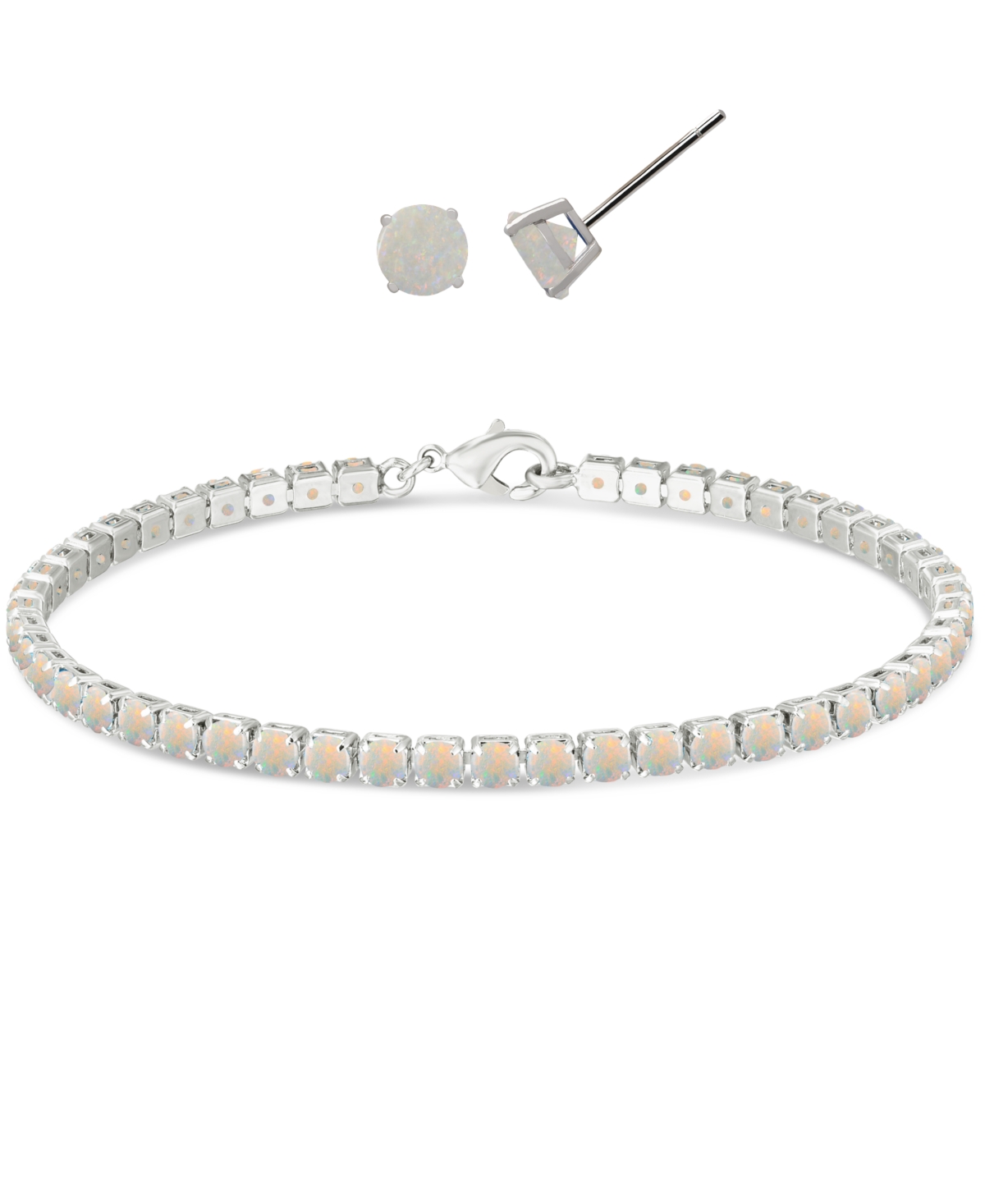 Click here for Macys Simulated Round Laydown Bracelet with Matchi... prices
