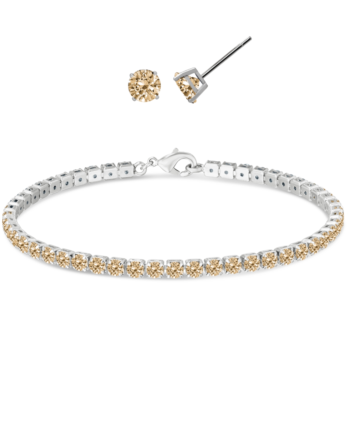 Click here for Macys Simulated Round Laydown Bracelet with Matchi... prices