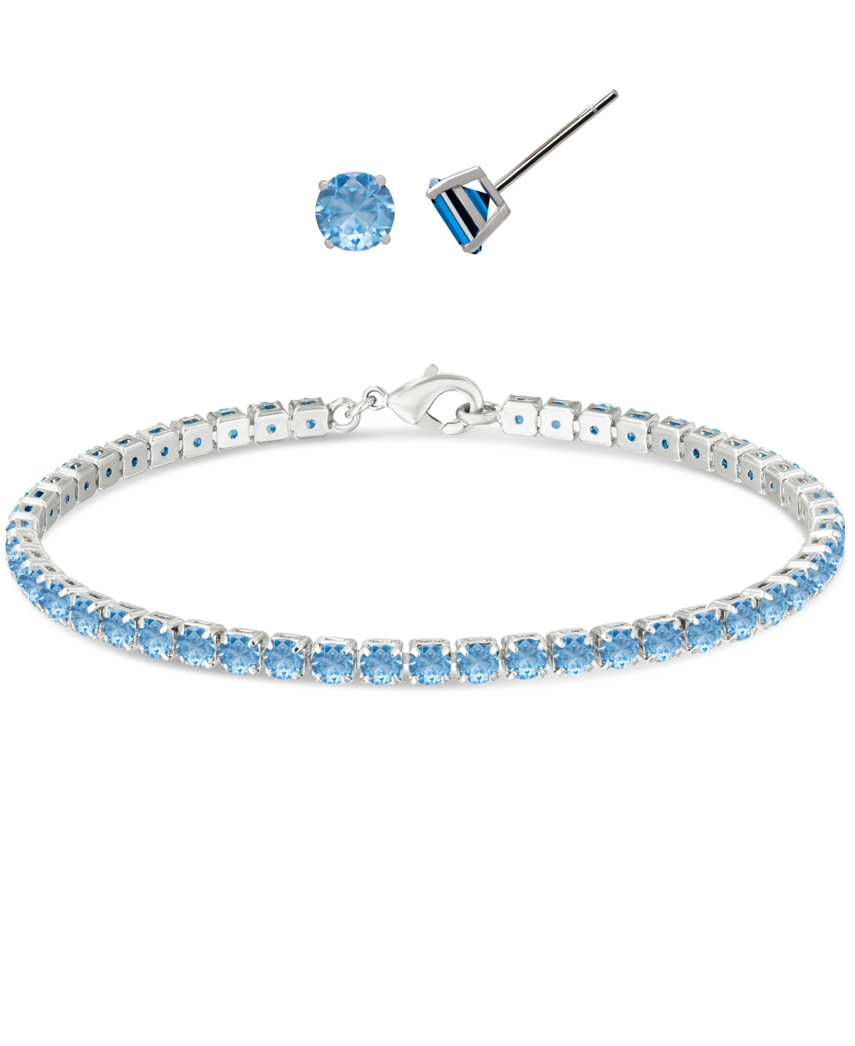 Click here for Macys Simulated Round Laydown Bracelet with Matchi... prices