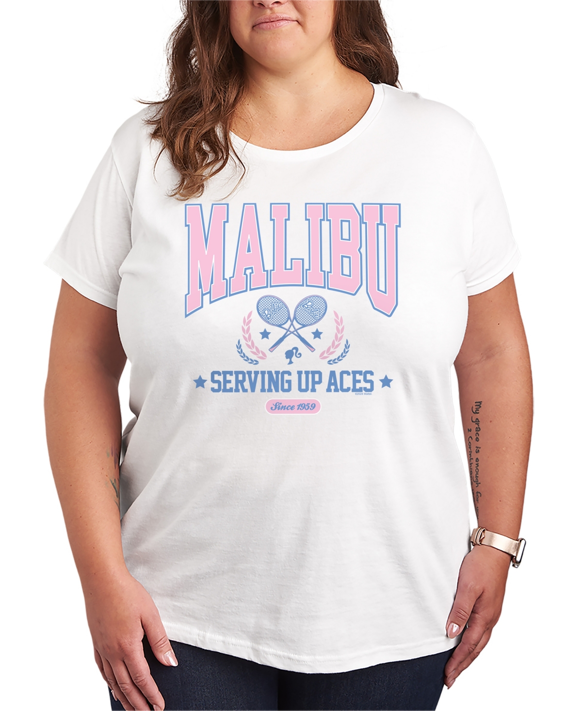 Click here for Hybrid Apparel Plus Size Barbie Malibu Varsity Ten... prices