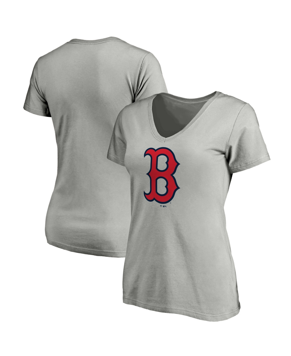 Click here for Logo Athletic Womens Gray Boston Red Sox V-Neck T-... prices