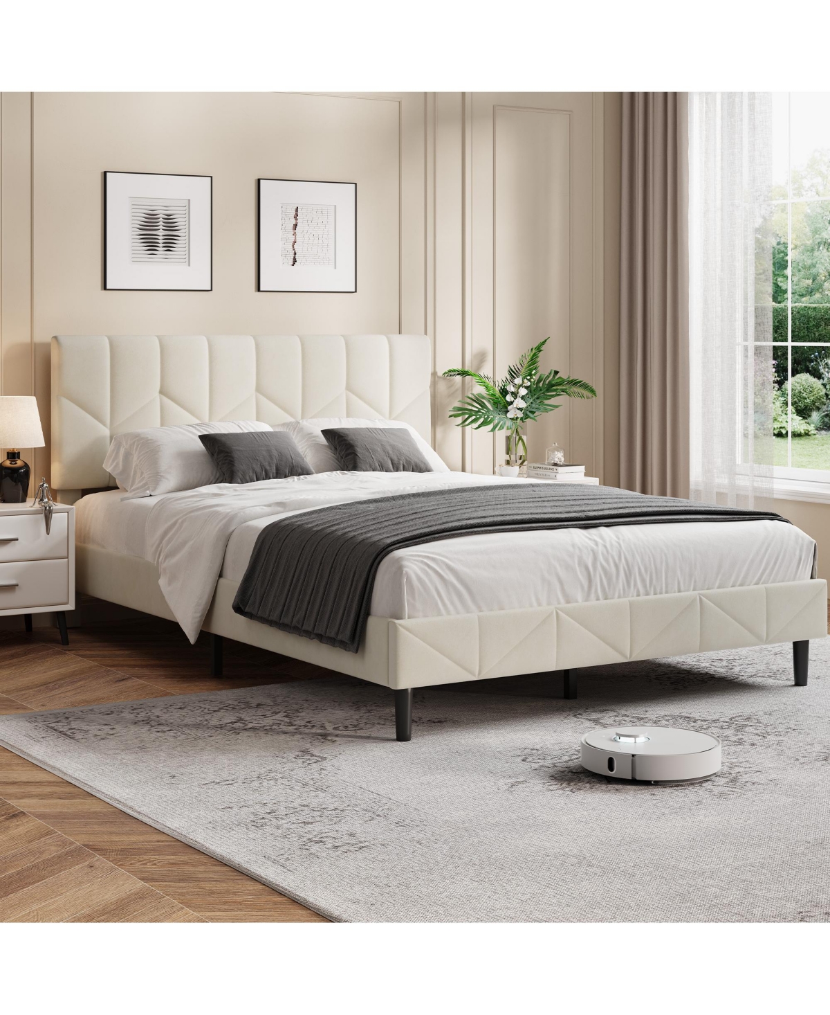 Click here for gaomon Upholstered Platform Bed Frame Soft Headboa... prices