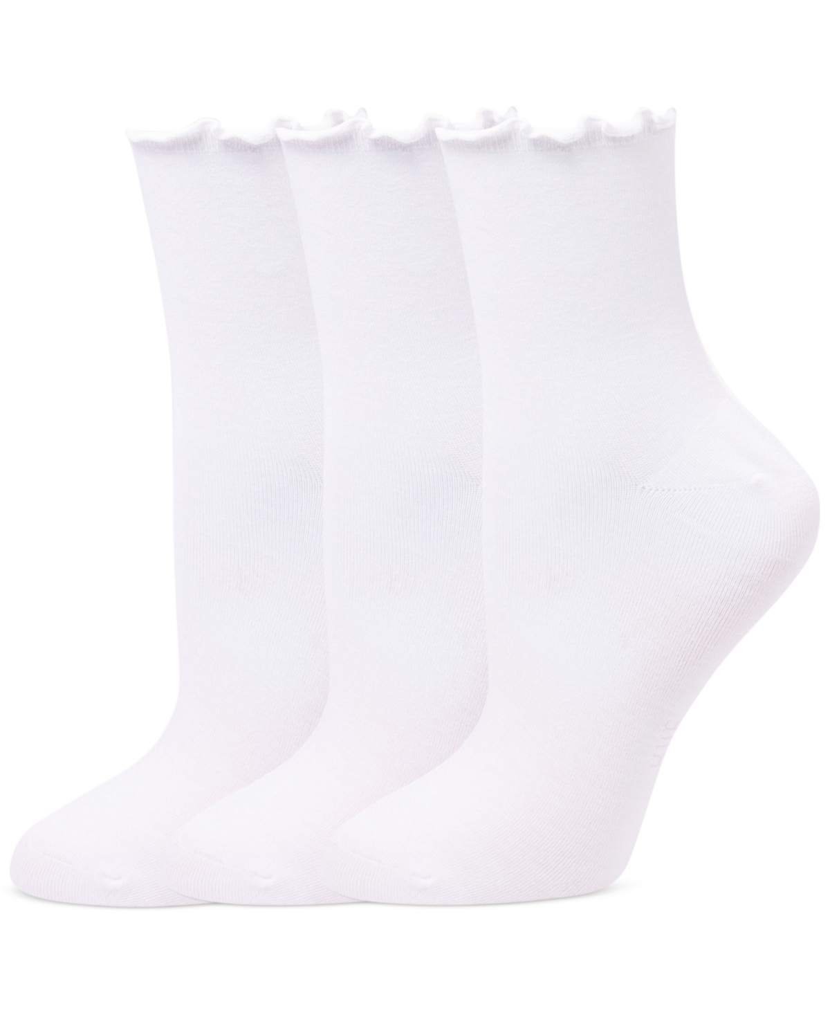 Click here for Hue Womens Ruffle Edge Ankle Sock  3 Pack - White... prices