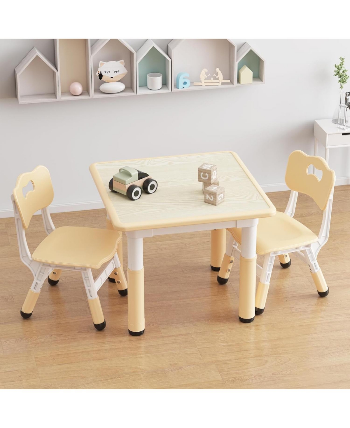 Click here for gaomon Height-Adjustable Kids Table and 2-Chair Se... prices