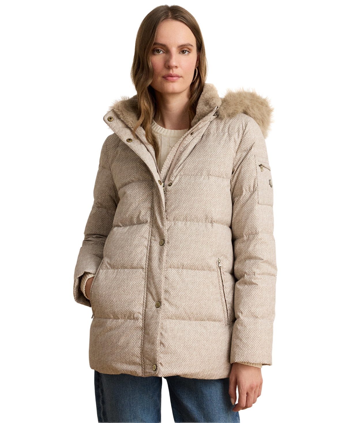 Click here for Lauren Ralph Lauren Womens Hooded Puffer Coat - Tr... prices