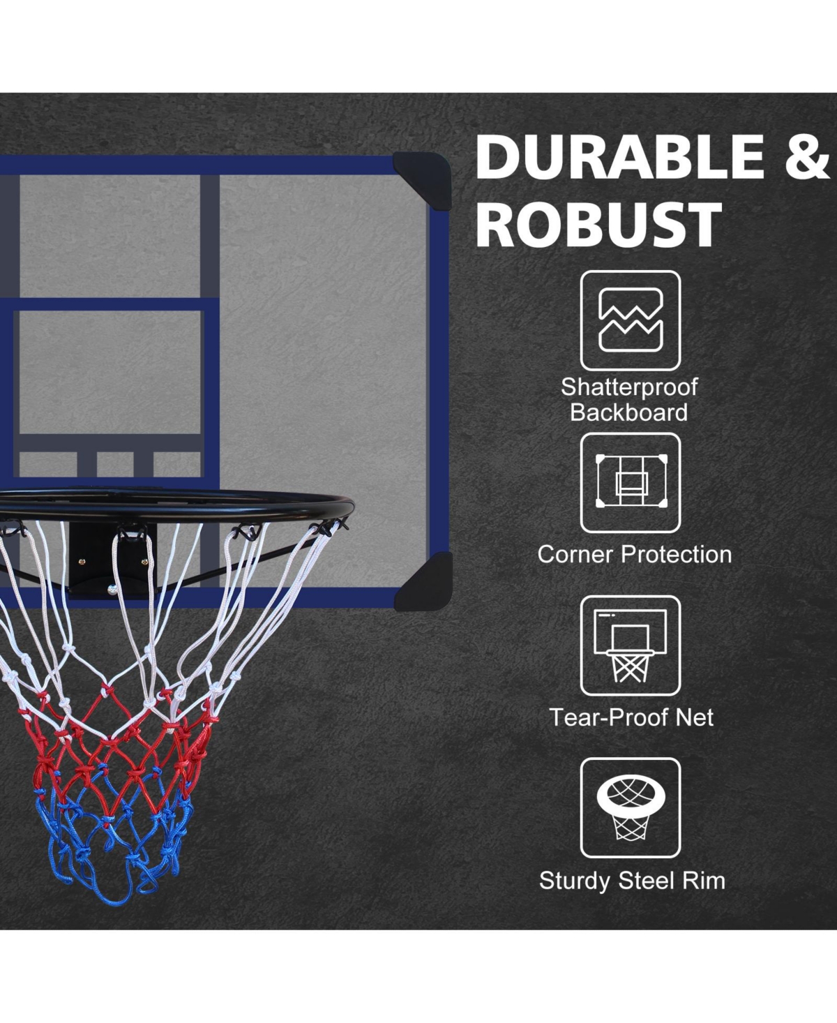Click here for Zeny Wall-mounted basketball hoop  shatterproof ba... prices