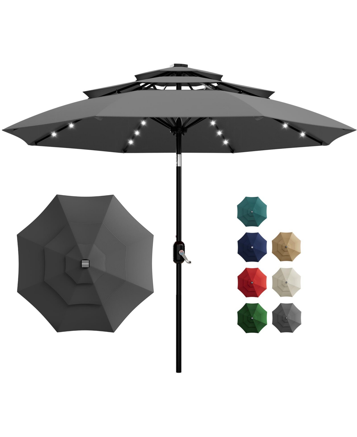 Click here for gaomon 3-Tier Solar Patio Umbrella  Vented Canopy... prices