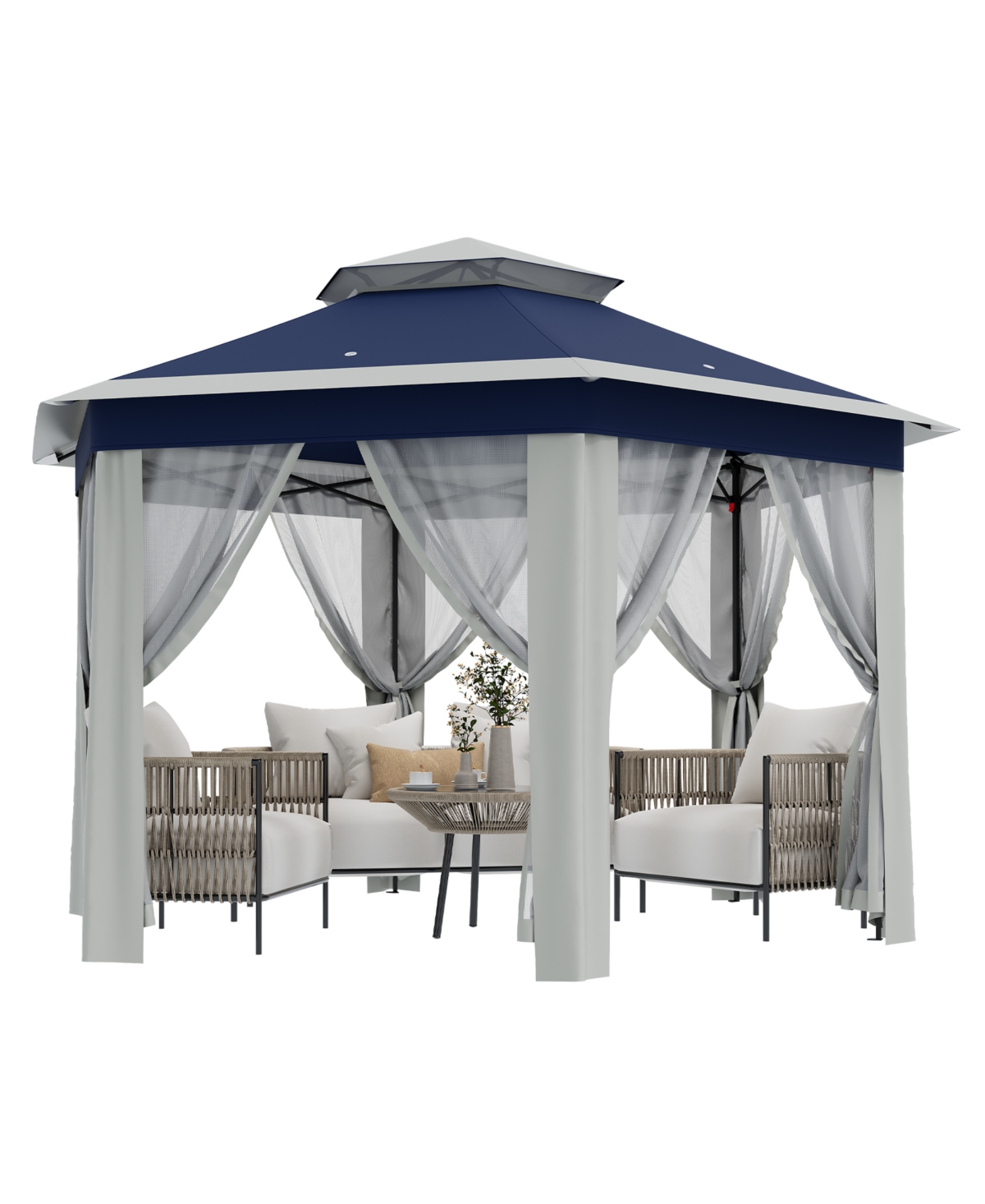Click here for gaomon Hexagonal Pop-Up Gazebo with Mesh Walls  Ad... prices