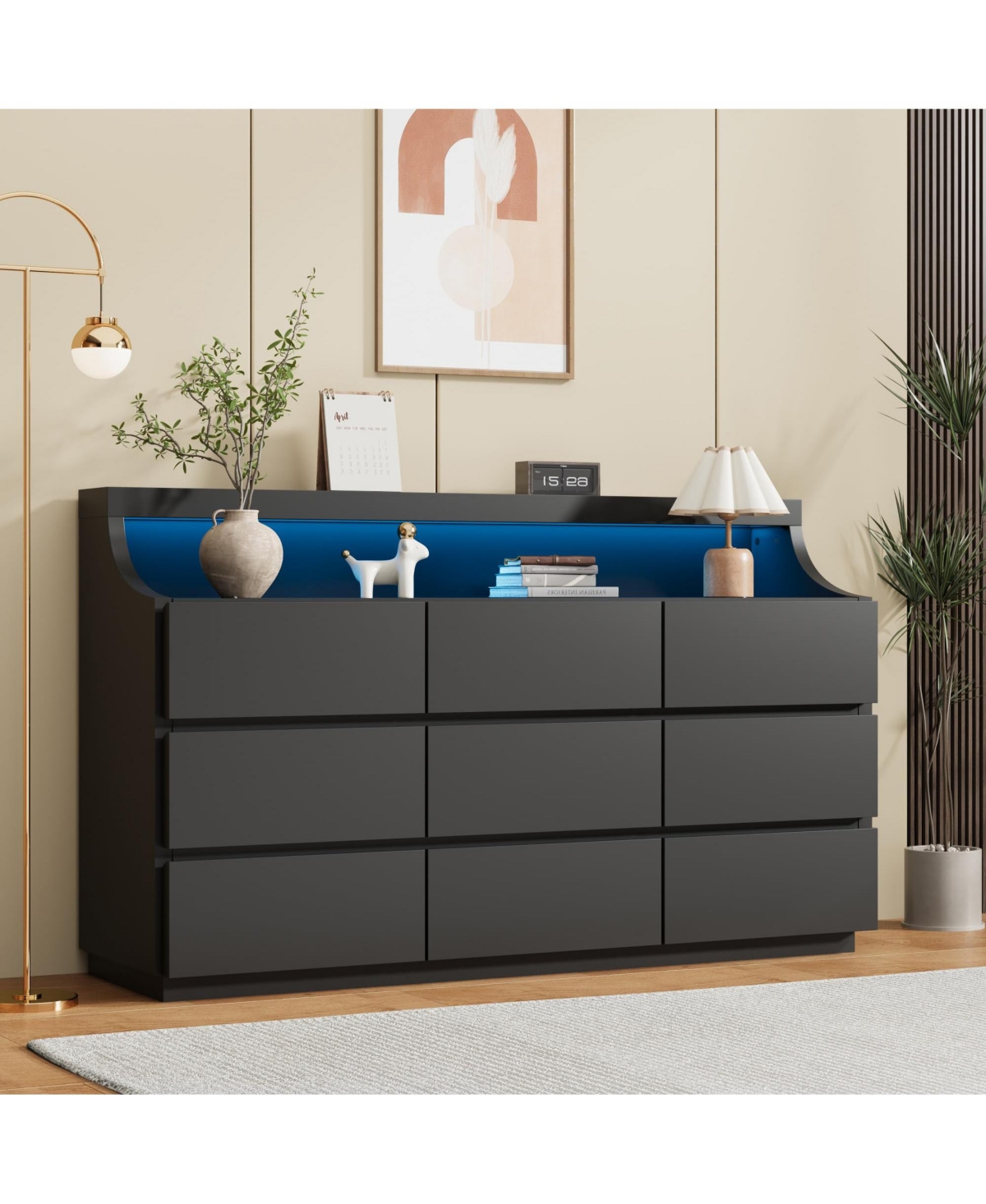 Click here for homfan 59 9-Drawer Dresser â Led Lights and Larg... prices