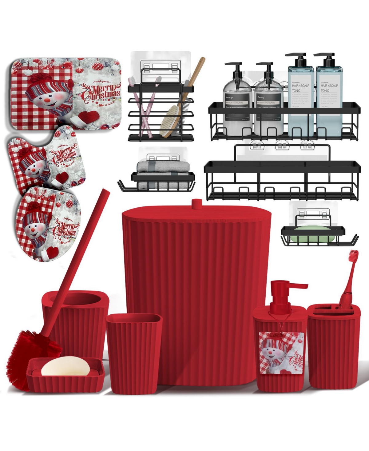 Click here for Clara Clark 14-Piece Complete Holiday Bathroom Dec... prices