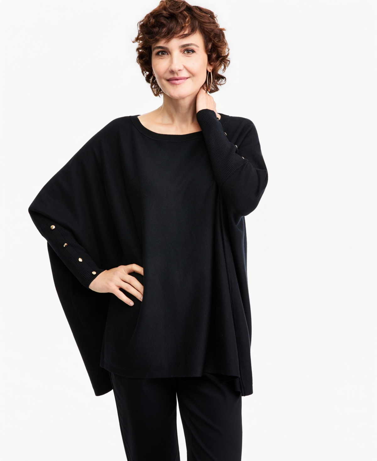 Click here for Jm Collection Womens Boatneck Poncho Sweater  Macy... prices