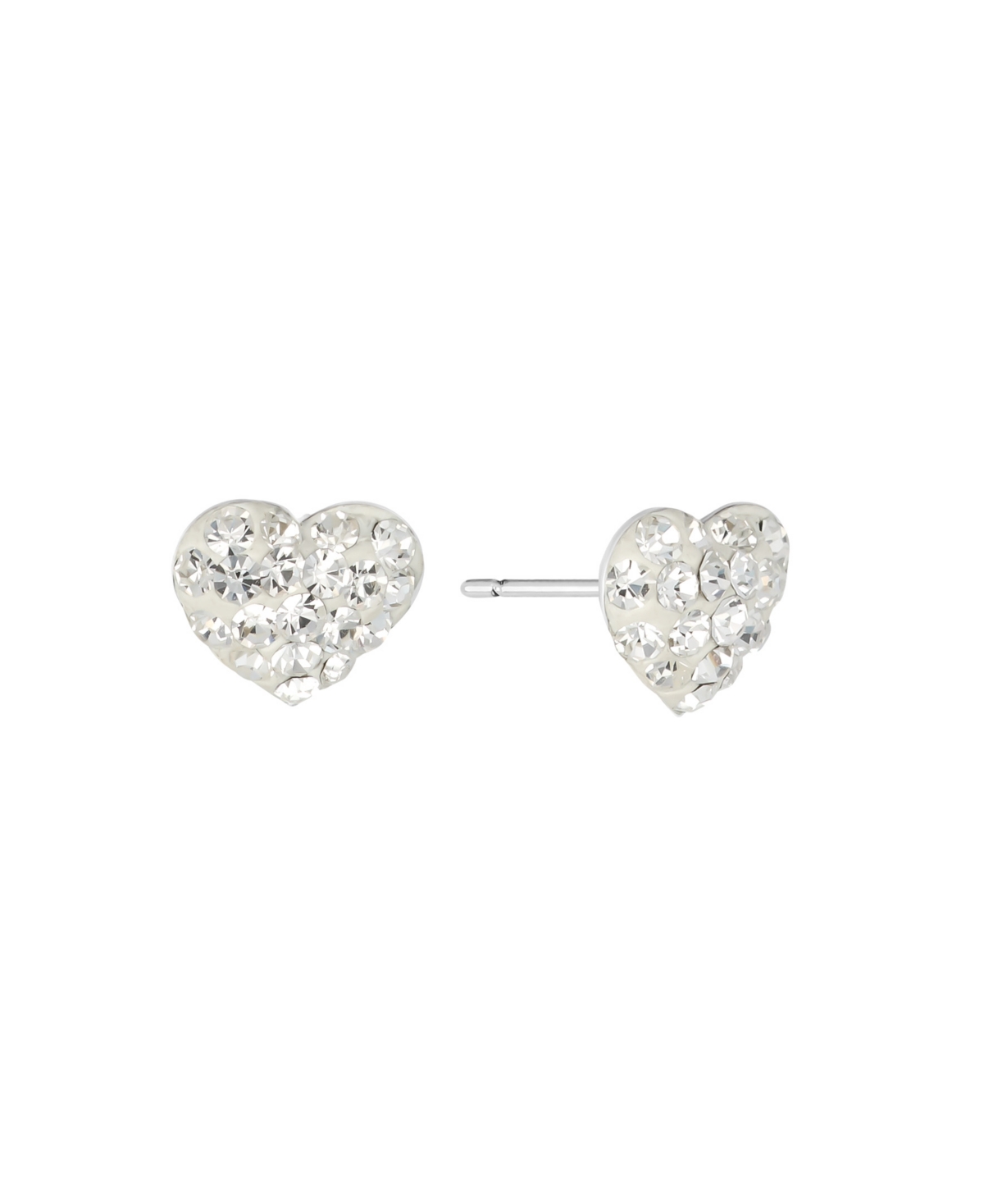 Click here for Macys 8mm Crystal Pave Heart Stud Earrings - Clear prices