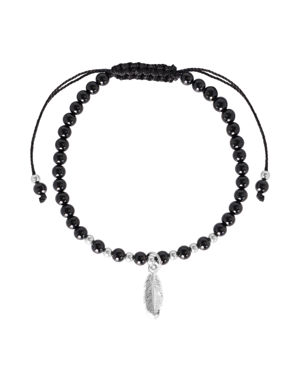 Click here for Macys Feather Charm Stone Beaded Rope Bracelet - S... prices