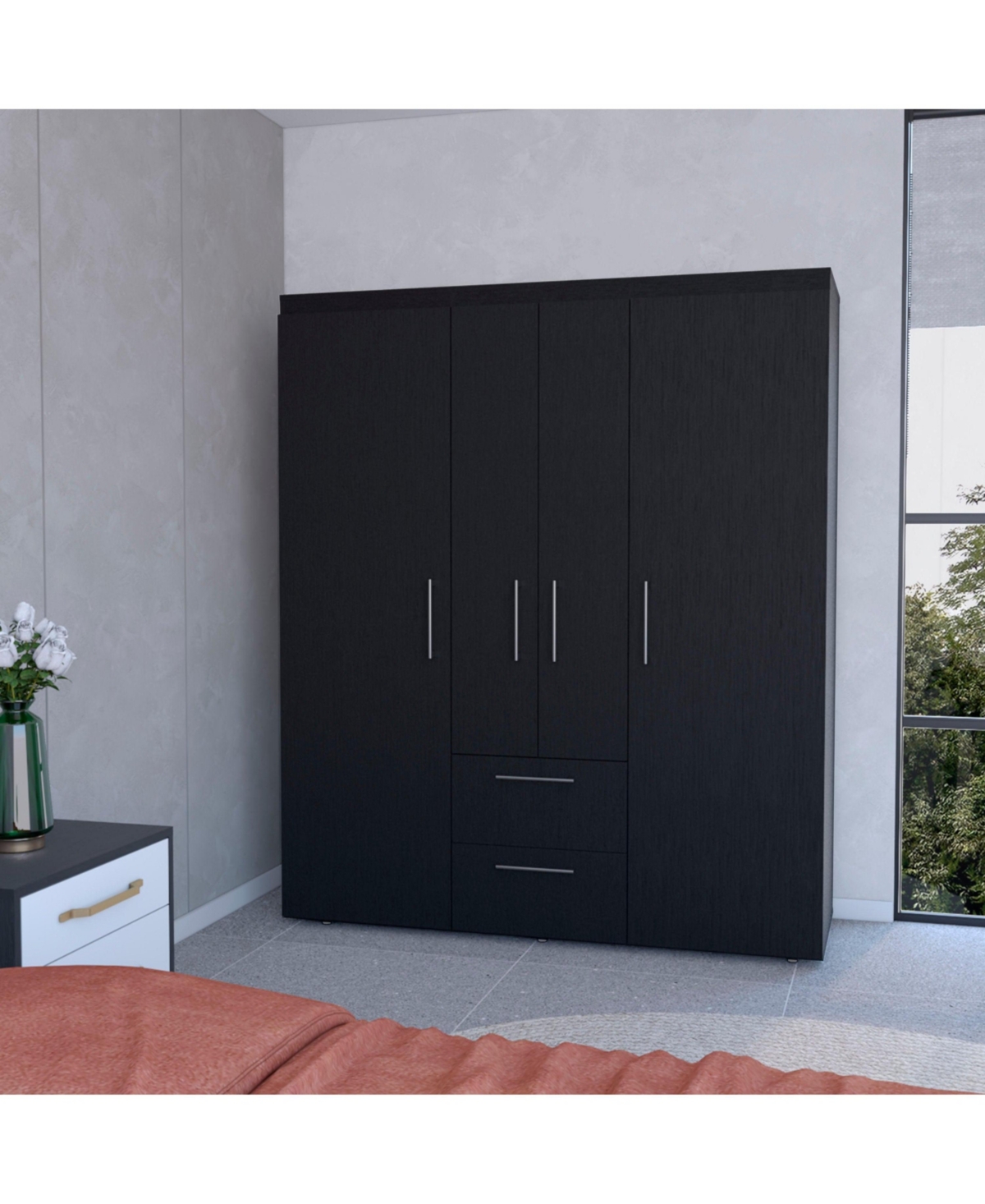 Click here for Fm Furniture Boyden Wardrobe  All-in-One 2-Door Ar... prices