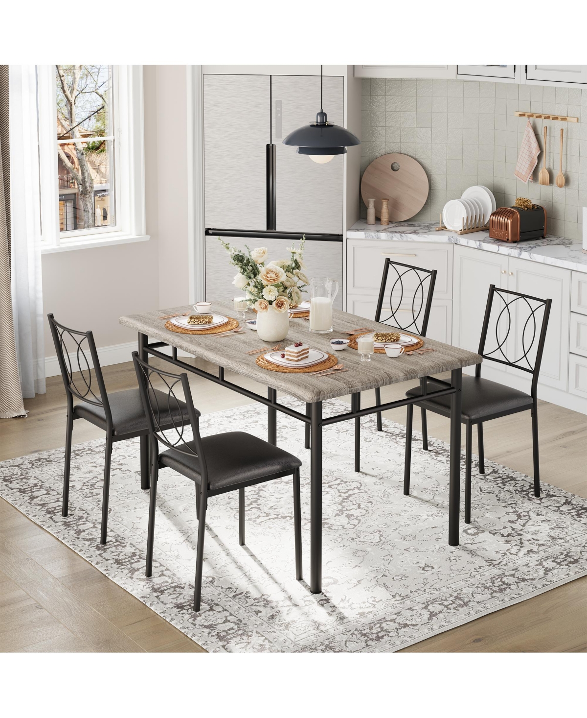 Click here for homfan Space-Saving 5-Piece Dining Table Set for 4... prices