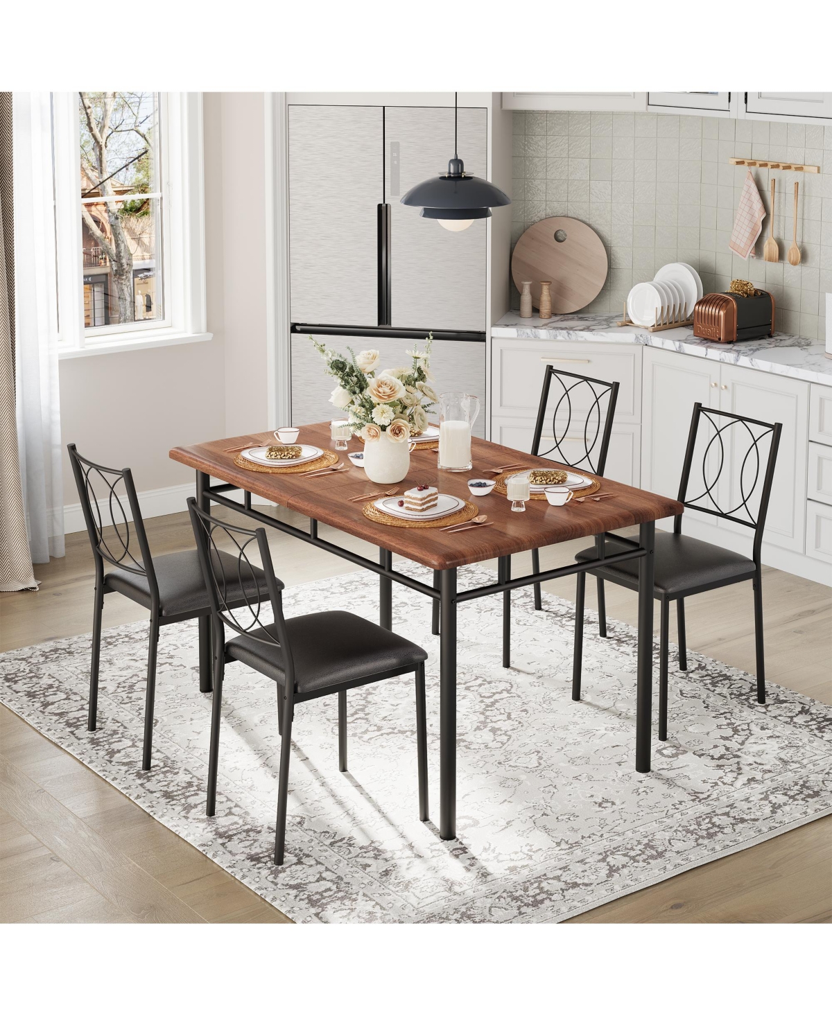 Click here for homfan Space-Saving 5-Piece Dining Table Set for 4... prices