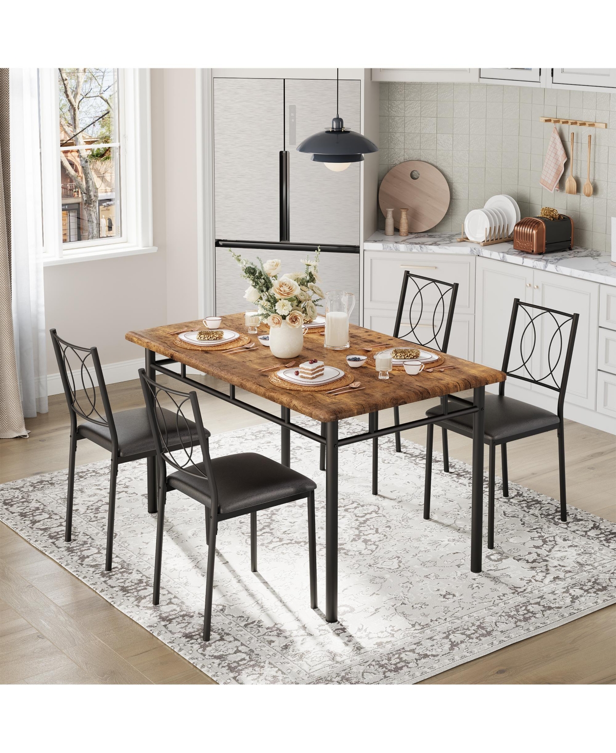 Click here for homfan Space-Saving 5-Piece Dining Table Set for 4... prices