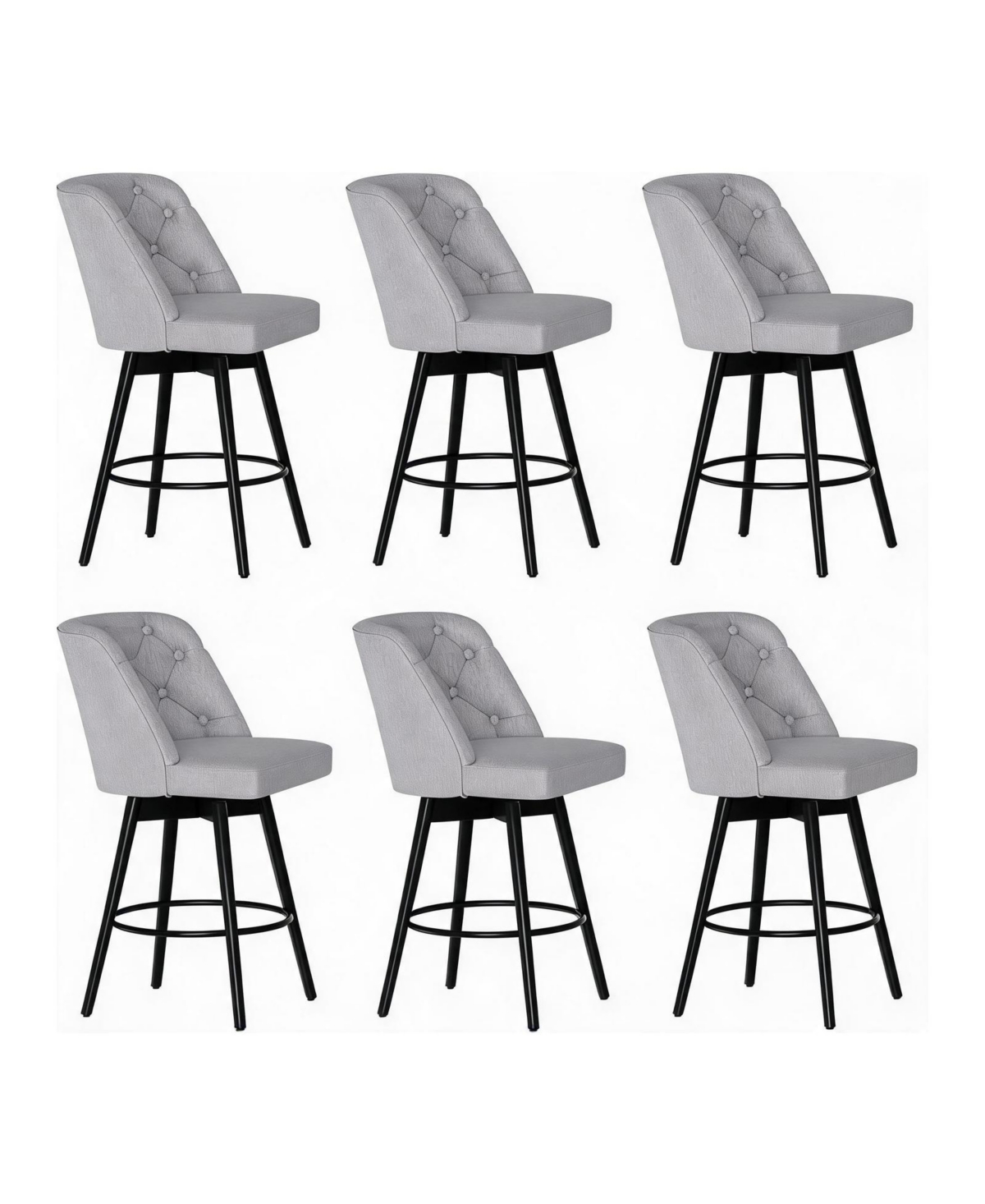 Click here for gaomon Set of 6 Upholstered Swivel Counter Stools... prices