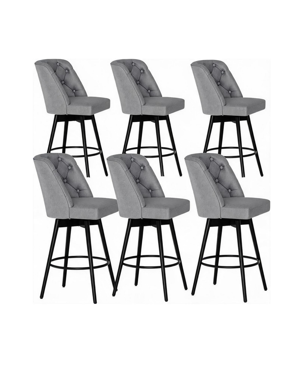 Click here for gaomon Set of 6 Upholstered Swivel Counter Stools... prices