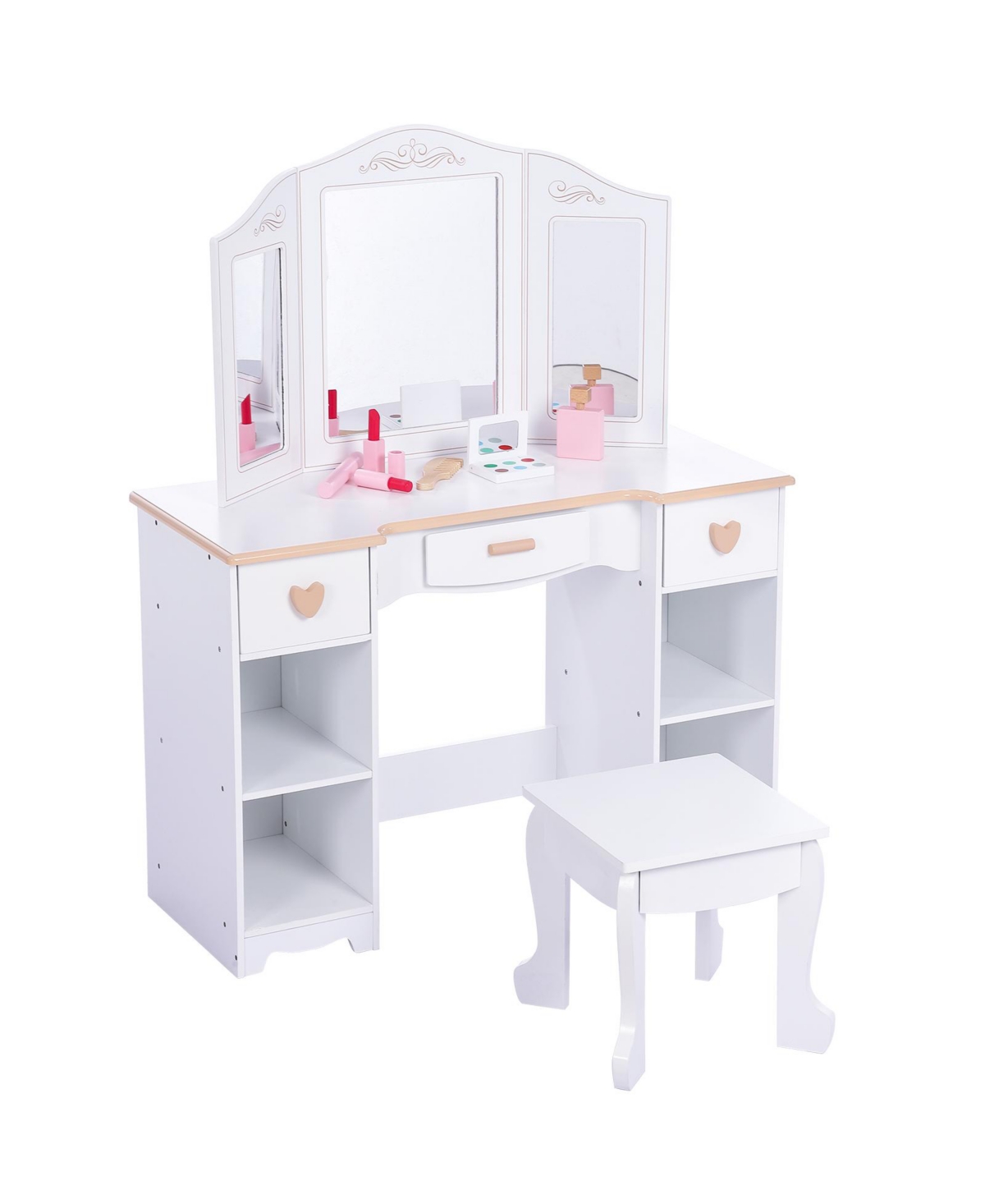 Click here for homfan Dressing Table and Stool Set Pretend Play G... prices