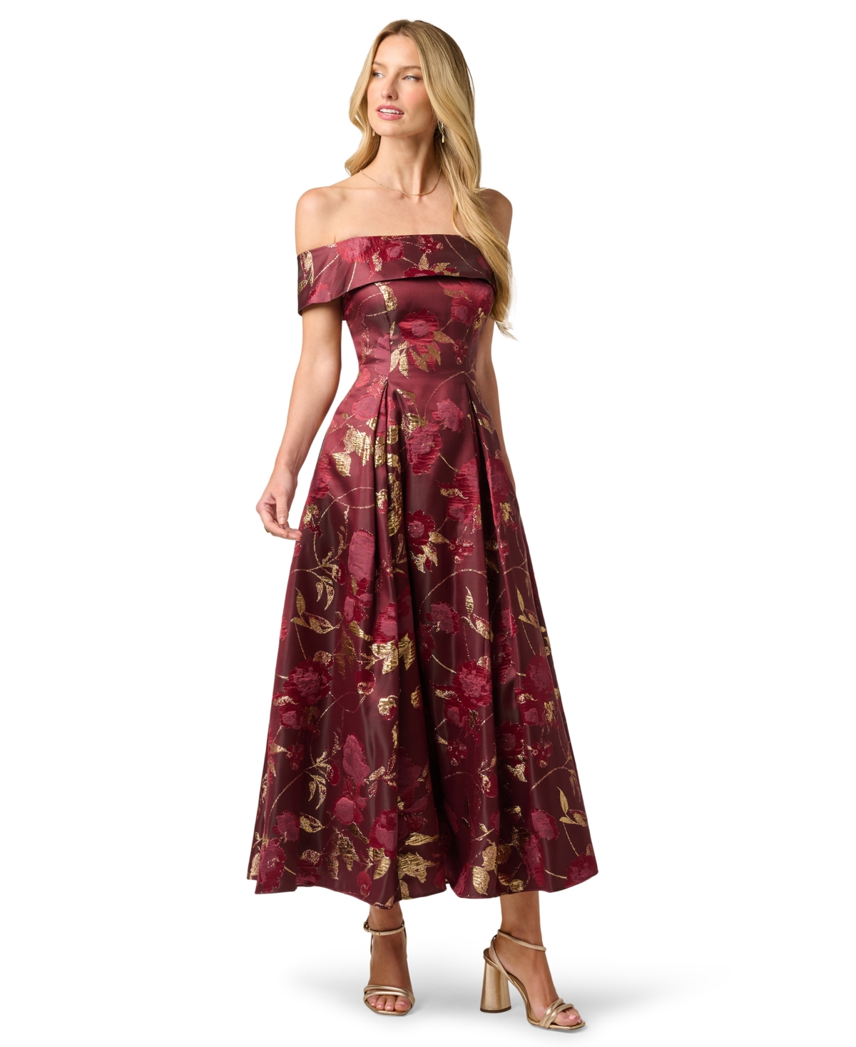 Click here for Adrianna Papell Womens Off-The-Shoulder Midi Dress... prices