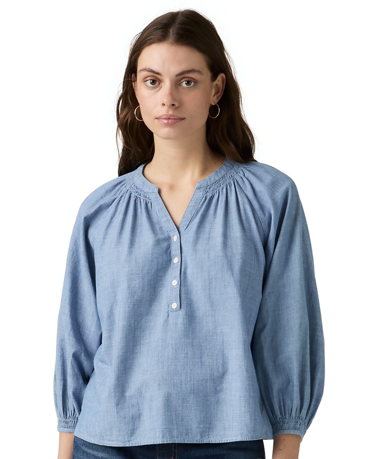 Click here for Levis Womens Reverie Split Neck Blouse - Why Hello prices