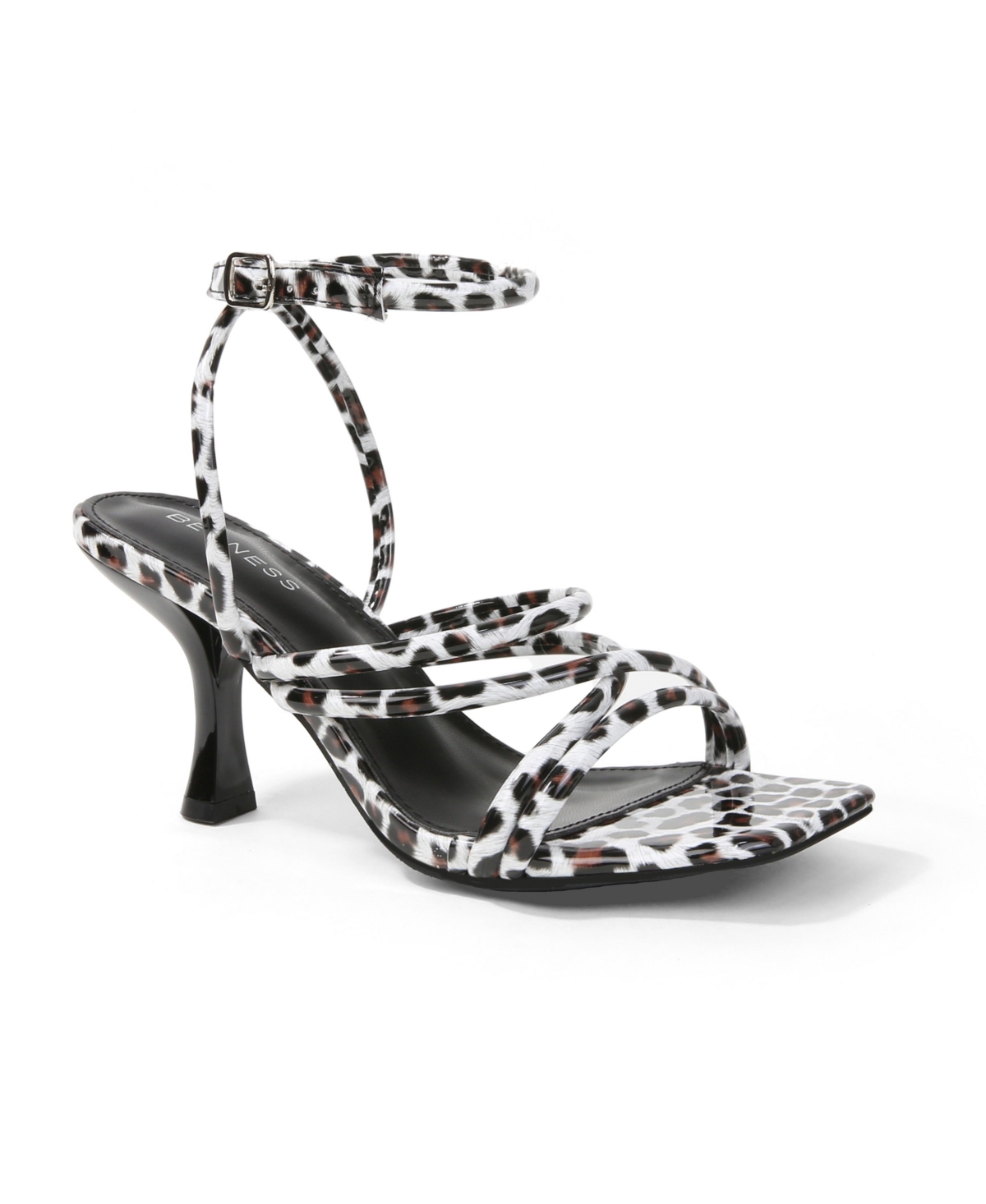 Click here for Berness Jamie Tubular Strap Heeled Sandals - Leopa... prices