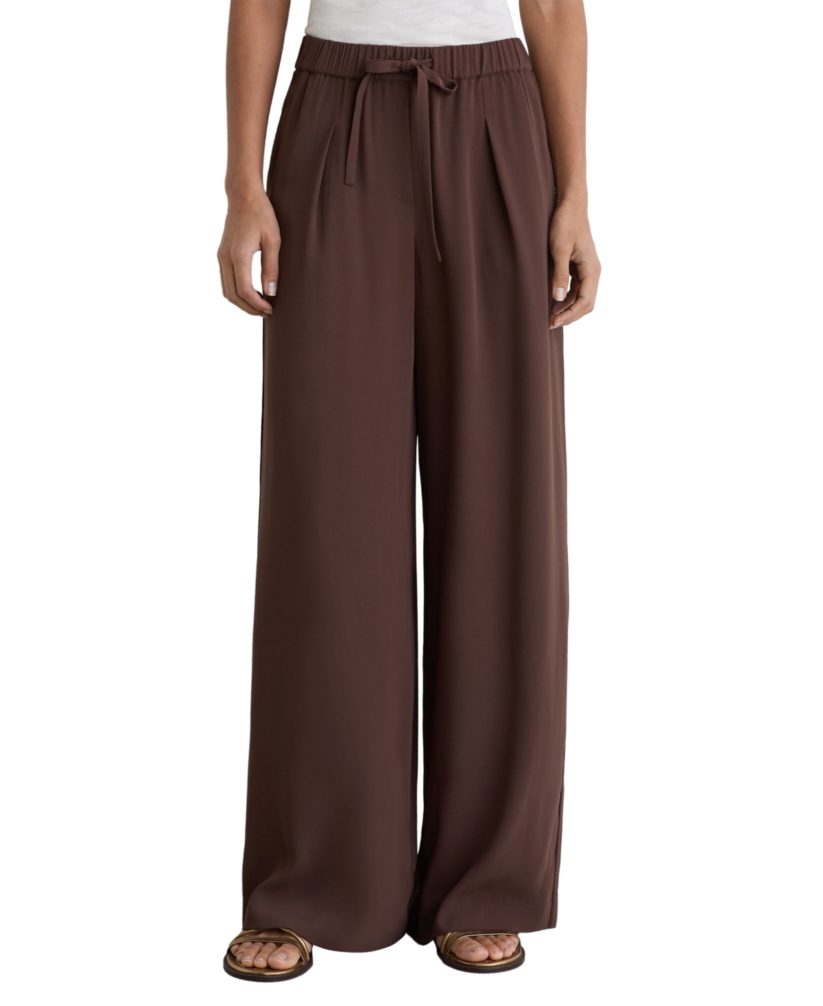 Click here for Reiss Petite Aimee Wide-Leg Drawstring Trousers -... prices