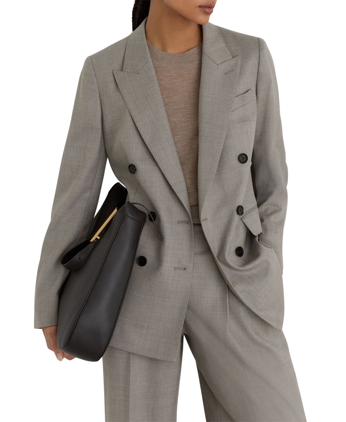 Click here for Reiss Womens Darcy Wool-Blend Double-Breasted Blaz... prices